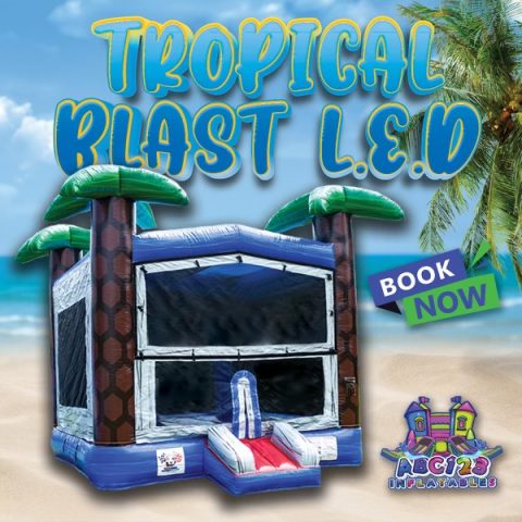 Tropical Blast LED Bounce House for Home Parties